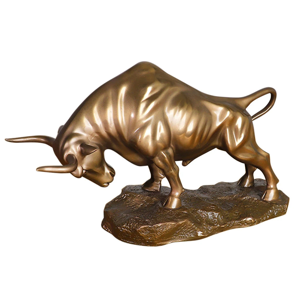Gold Bull Statue for Home Decor